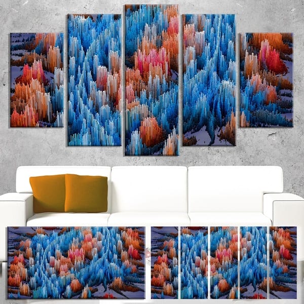 Macro Render Structure Blue Red - Art Canvas Print - Bed Bath & Beyond ...