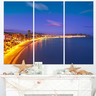 Benidorm Poniente Beach Sunset - Seashore Canvas Wall Artwork Print ...
