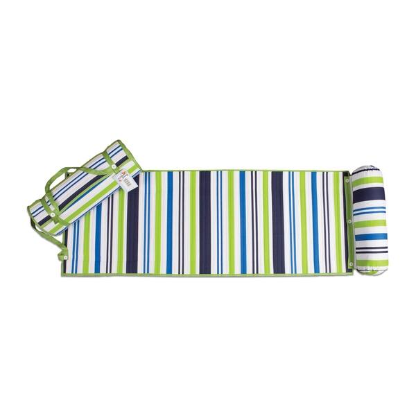 Outdoor Living Blue/ Green Stripes Rolled Beach Mat - N/A - Bed Bath ...