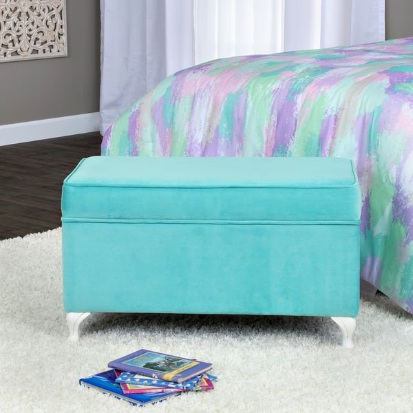 HomePop Diva Decorative Storage Bench Aqua - On Sale - Bed Bath ...