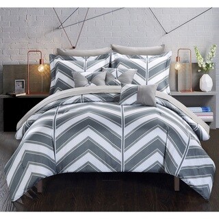 Chic Home Roxy Grey 10-Piece Bed in a Bag with Sheet Set - Bed Bath ...