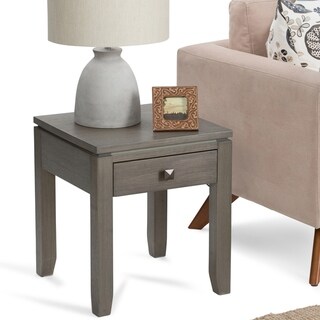 WYNDENHALL Essex SOLID WOOD 18 inch Wide Square Contemporary End Side ...