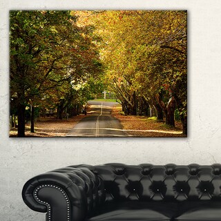 Road through Beautiful Green Trees - Landscape Art Print Canvas - Bed ...