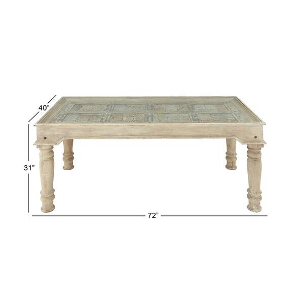 Farmhouse 31 x 72 Inch Wood and Glass Dining Table by Studio 350 ...