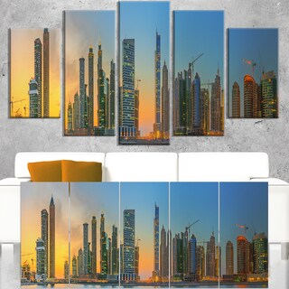 Business Bay and Downtown Dubai - Cityscape Canvas print - Multi-color ...