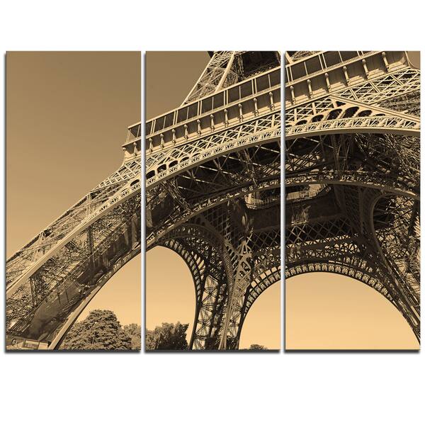 Iconic Paris Eiffel Tower Side View from Ground - Cityscape Canvas ...