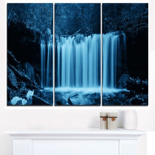 Waterfalls in Wood Black and White - Landscape Art Canvas Print - Blue ...