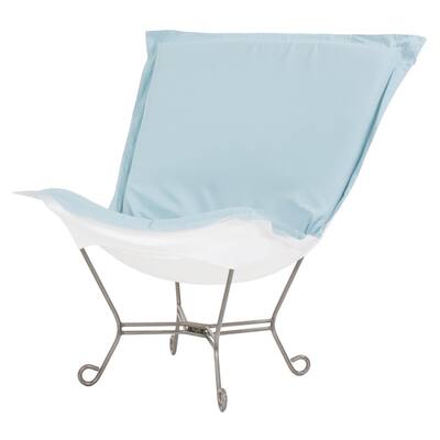 Scroll Puff Chair with Cover, Titanium Frame, Seascape Breeze ...