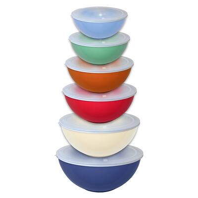 12-piece Polypropylene Mixing Bowl Set With Lids - Overstock - 12253883