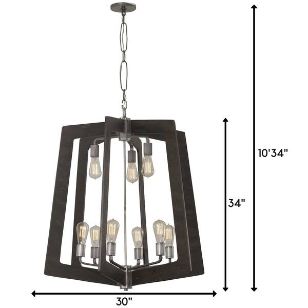 Lofty 9-Light Faux Zebrawood Chandelier - Bed Bath & Beyond - 12272468