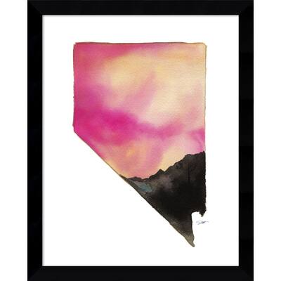 Framed Art Print 'Nevada State Watercolor' by Jessica Durrant 12 x 15 ...