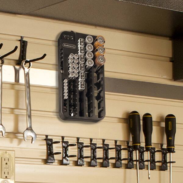 Battery Organizer with Removeable Volt Tester - 70 Piece Capacity Wall ...