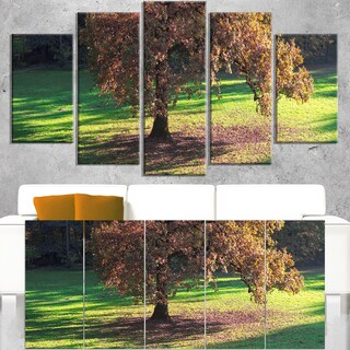 Lonely Beautiful Autumn Tree - Landscape Wall Art Canvas Print - Multi ...
