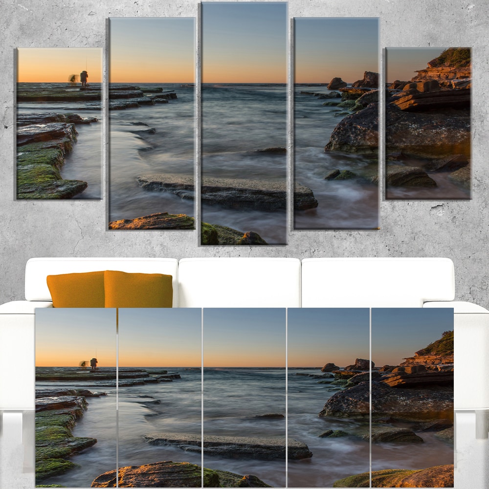 Sydney Seashore at Sunset - Seashore Canvas Wall Artwork Print - Bed ...