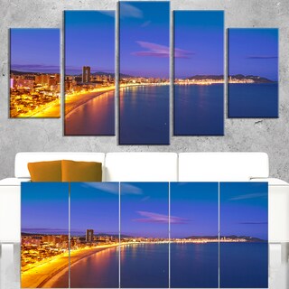Benidorm Poniente Beach Sunset - Seashore Canvas Wall Artwork Print ...