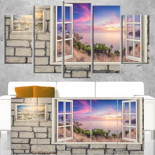 Window to Beautiful Stretch of Land - Modern Landscape Wall Art Canvas ...
