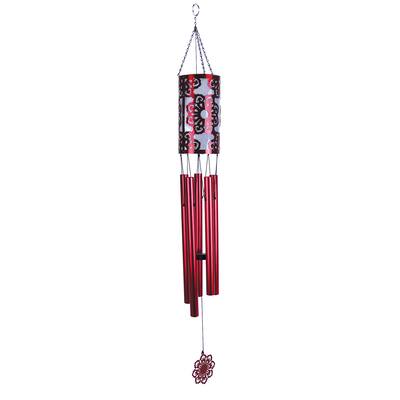 Exhart Red Flower 37-inch Wind Chime - Overstock - 12308111