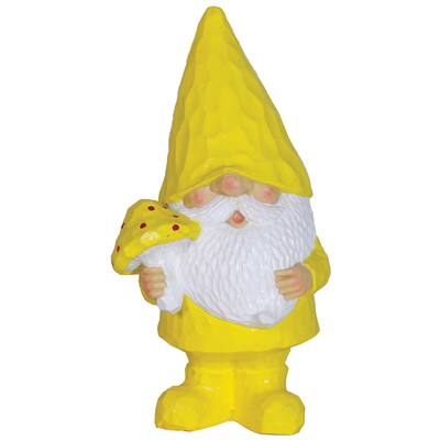 Exhart Yellow Resin Woodland Gnome Statue - Overstock - 12308135