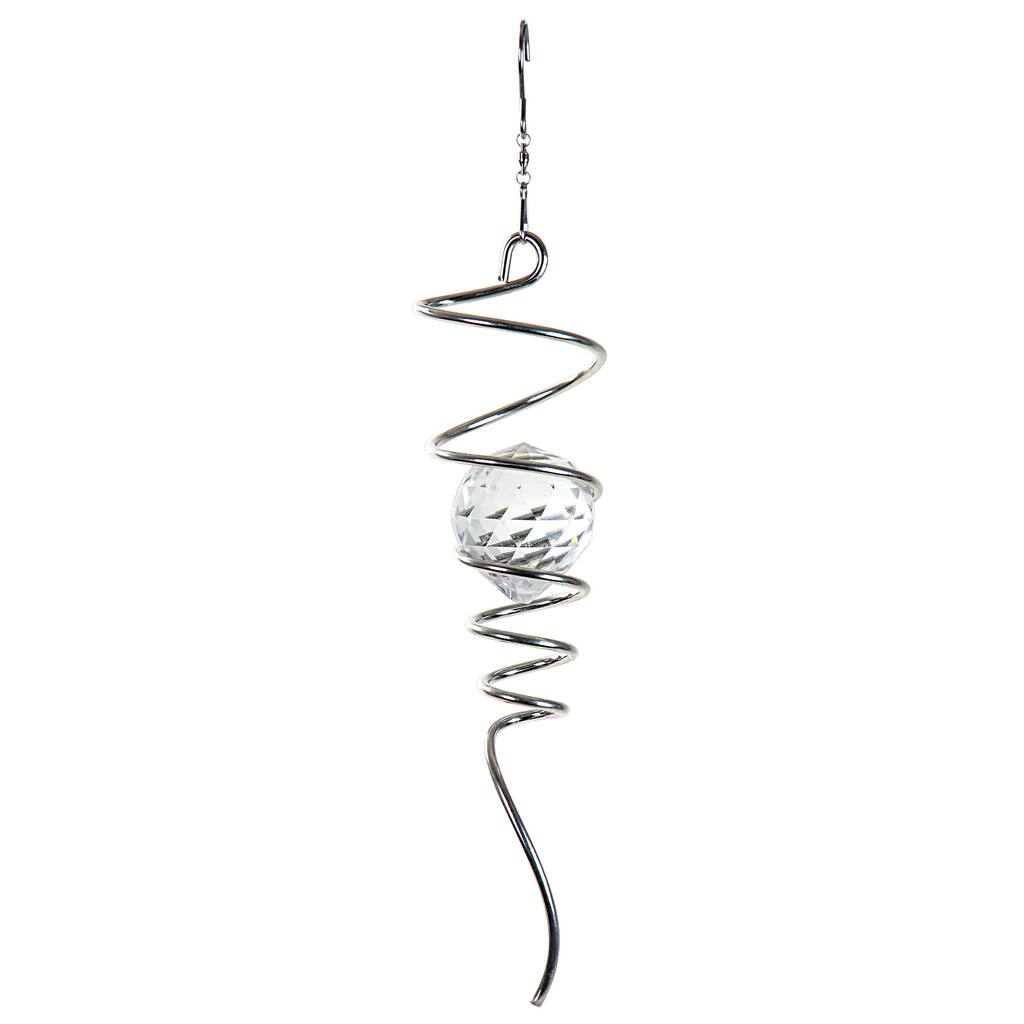 Exhart 13-inch Silver Crystal Spinner - Overstock - 12308150