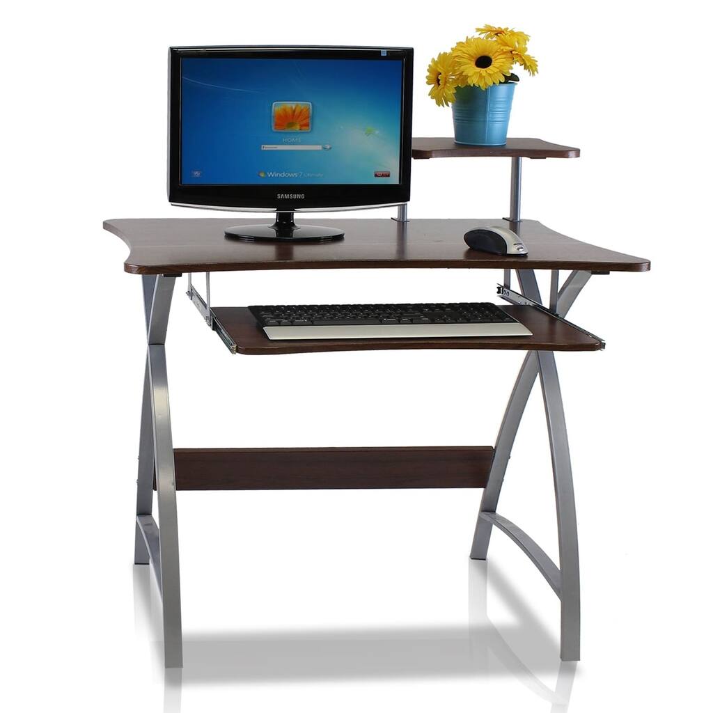Porch & Den Lawson Dark Wood Grain New Office Computer Desk - Overstock ...