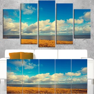 Deserted Brown Sea Coastline - Landscape Artwork Print on Canvas - Bed ...
