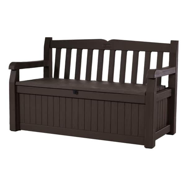 Keter Eden 70 Gallon Resin Elegant Outdoor Storage Deck Box and Bench ...