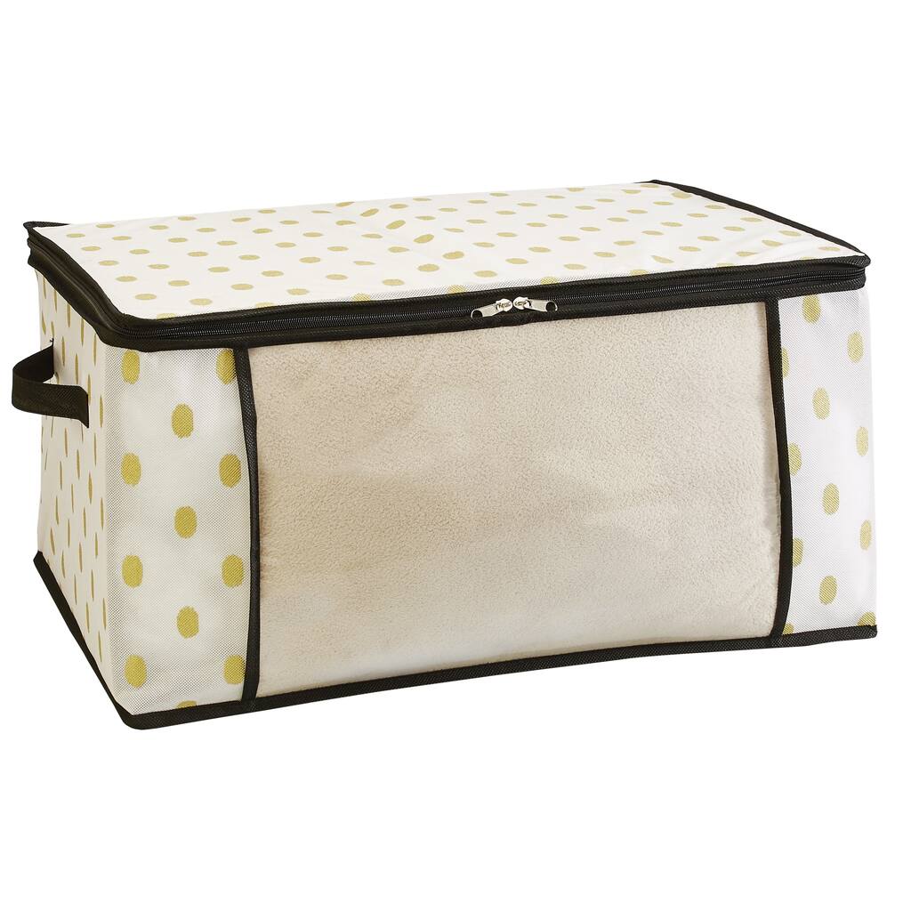 The Macbeth Collection White and Gold Plastic Non-woven Blanket Bag ...