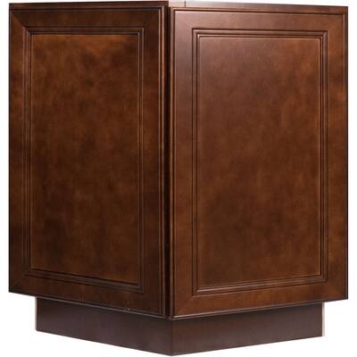 Everyday Cabinets 24-inch Cherry Mahogany Brown Leo Saddle End Angle ...