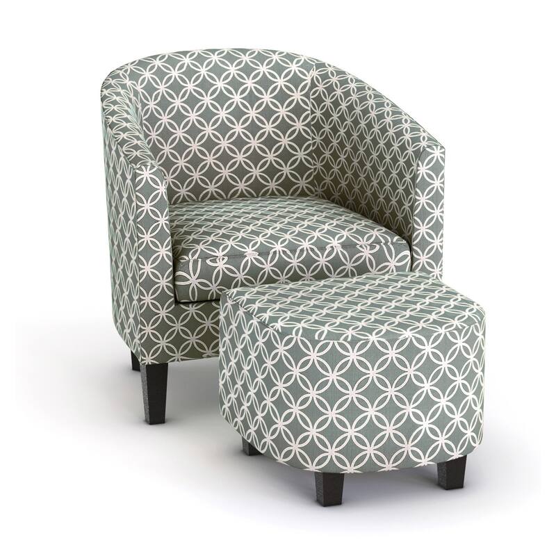 Porch & Den Brust Light Blue Club Chair and Ottoman - Overstock - 18604297