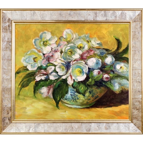 Claude Monet 'Christmas Roses, 1883' Hand Painted Framed Canvas Art ...