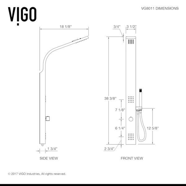 VIGO Retrofit Shower Panel System with Rain Shower Head (As Is Item ...