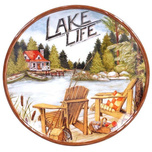 Certified International Lake Life 13-inch Round Platter - Bed Bath ...