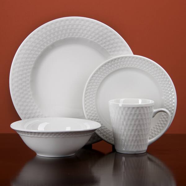 Oneida Satin Weave 32-piece Dinnerware Service for 8 - Bed Bath ...