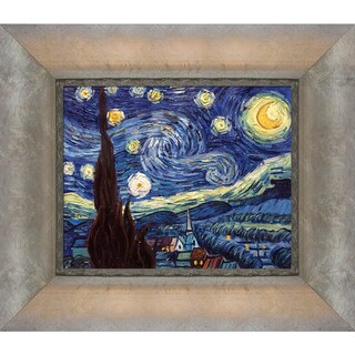 La Pastiche Vincent Van Gogh 'Starry Night' Hand Painted Framed Canvas ...