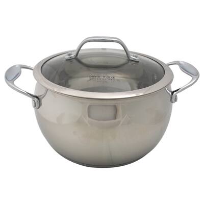 David Burke Gourmet Pro Splendor 4qt Sauce Pot With Lid Stainless Steel ...