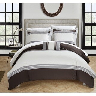 Chic Home Sawyer Brown Duvet 4-Piece Set - Bed Bath & Beyond - 12358768