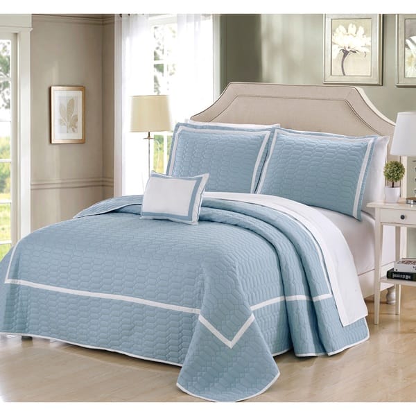 Chic Home Nero QIB Light Blue Quilt 8-Piece Set - Bed Bath & Beyond ...