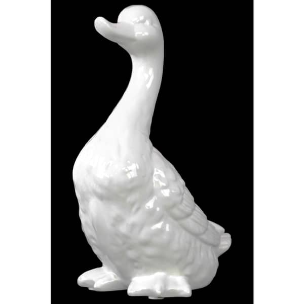 Ceramic White Gloss-finish Laying Goose Figurine - Bed Bath & Beyond ...