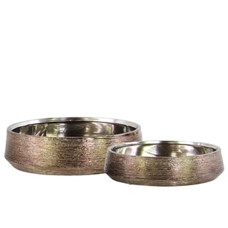 Urban Trends Collection Combed Chrome-Polished Bronze-finished Ceramic ...