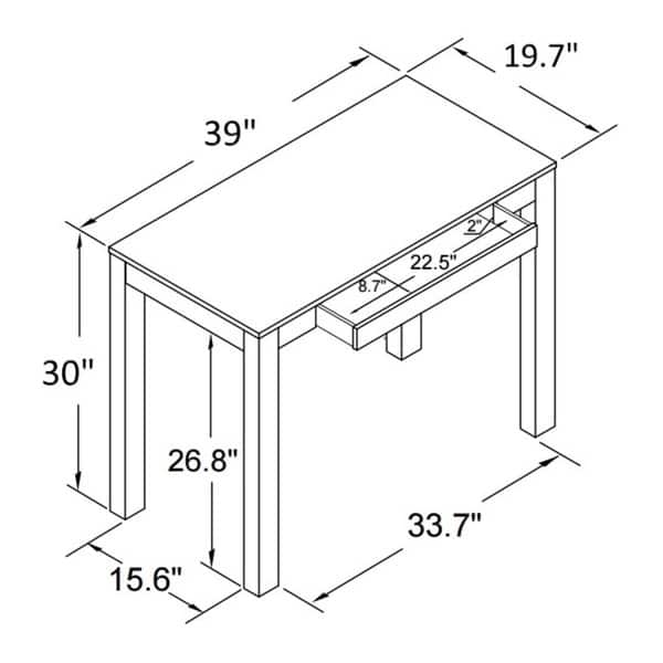 Ameriwood Home Parsons Navy Desk with Drawer - Bed Bath & Beyond - 12369516