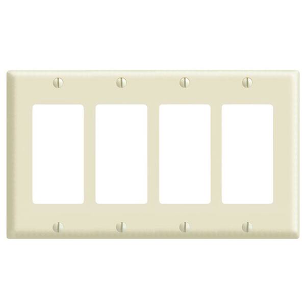 Leviton 001-80412-I Four Gang Ivory Switch Wallplate - Bed Bath ...