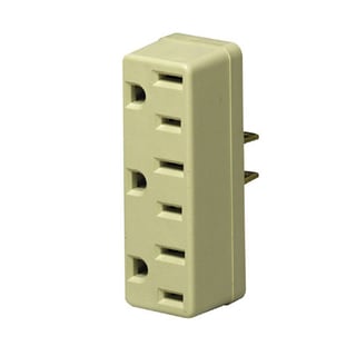 Leviton 001-698-I Ivory Triple Tap Plug-In Outlet Adapter - Bed Bath ...