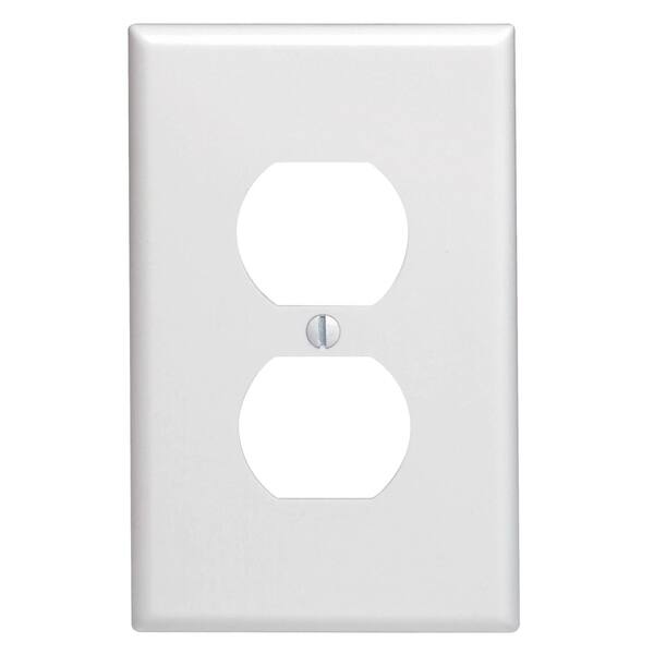 Leviton 021-80503-00W 1-Gang Midway Size White Duplex Device Receptacle ...