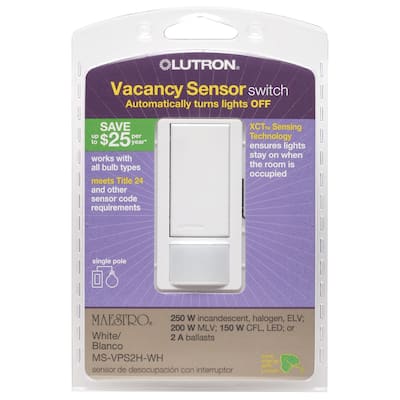 Lutron MS-VPS2H-WH White Vacancy Sensor Switch - Overstock - 12370862