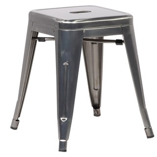 EdgeMod Trattoria 18 Inch Table Stool in Polished Gunmetal - Bed Bath ...