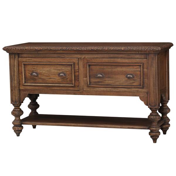 Bramble Co. Provence 2-drawer Antique French Crackle Mahogany Console ...