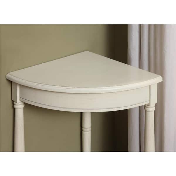 Corrine Antique White Corner Table - On Sale - Bed Bath & Beyond - 12384052