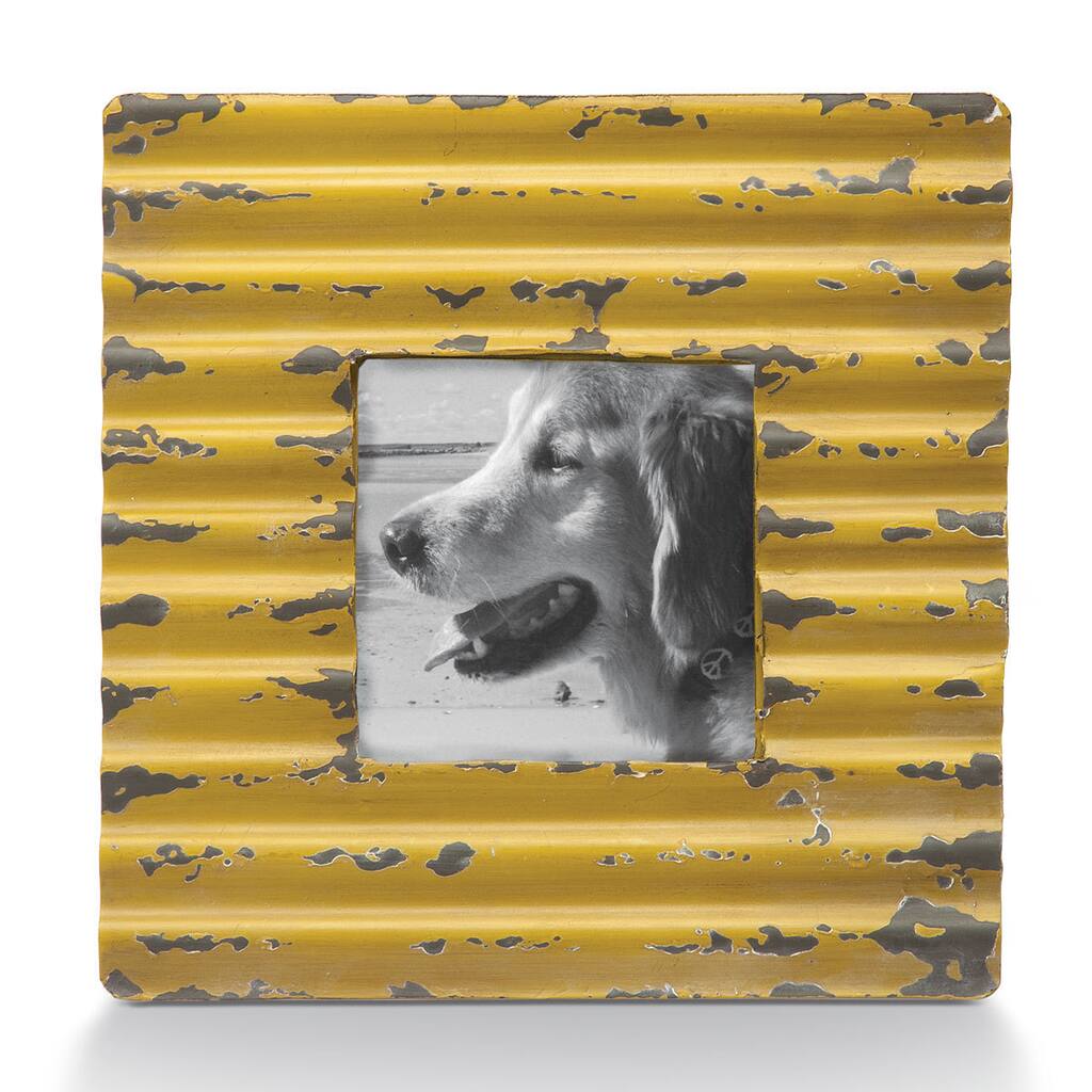 Chartreuse Metal Corrugated Frame - Overstock - 12384058