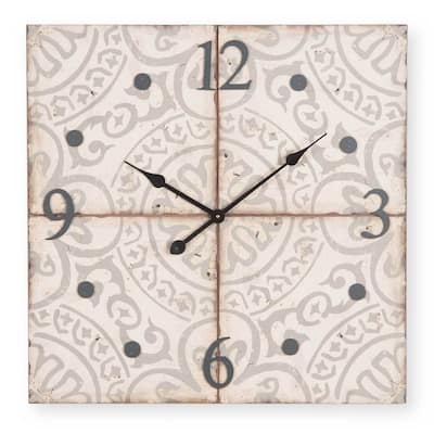 Printed Tile Wall Clock XL - Overstock - 12384068