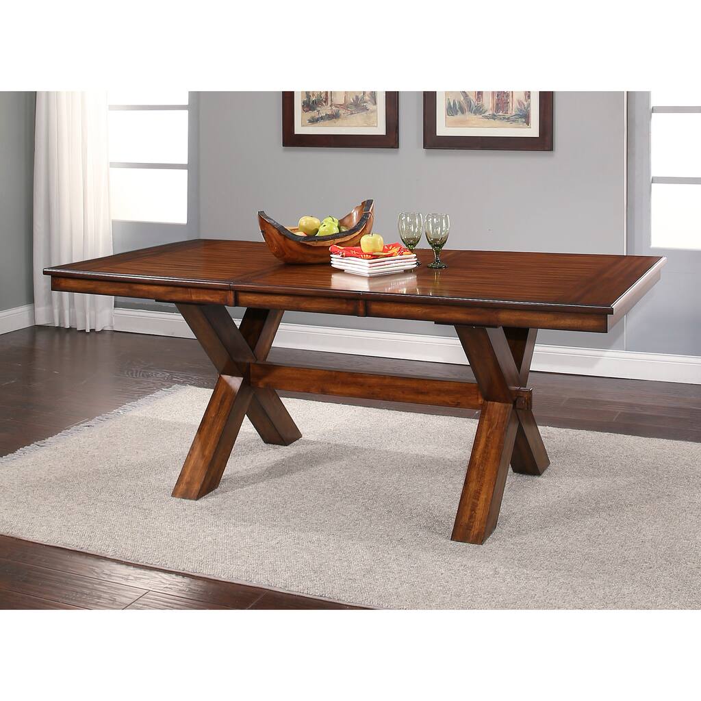 Abbyson Braxton Farmhouse Extendable Dining Table - Overstock - 12385019